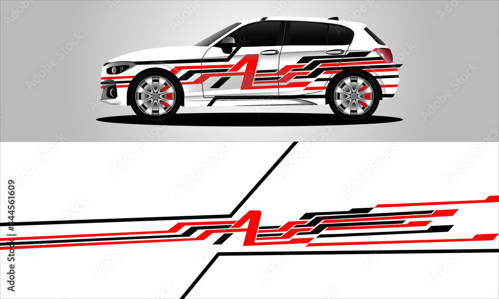 Car sticker or car wrap with natural natural concept with abstract line ...