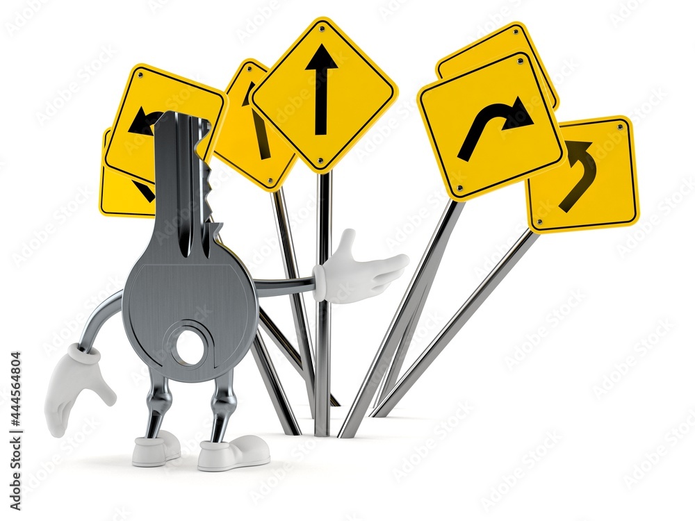 Photo & Art Print Door key character confused with road signs, Talaj