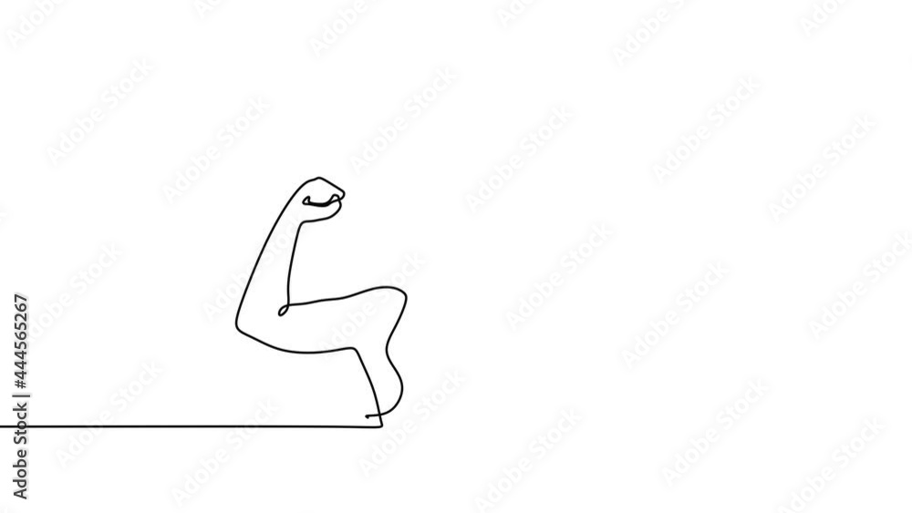 continuous drawing line art of strong woman with black line and white ...