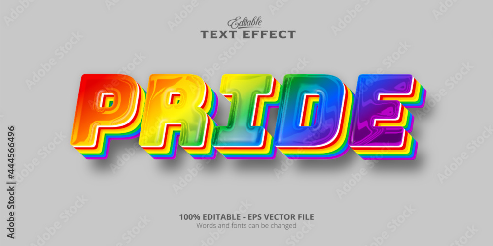 Pride text, editable colorful style text effect Stock Vector | Adobe Stock