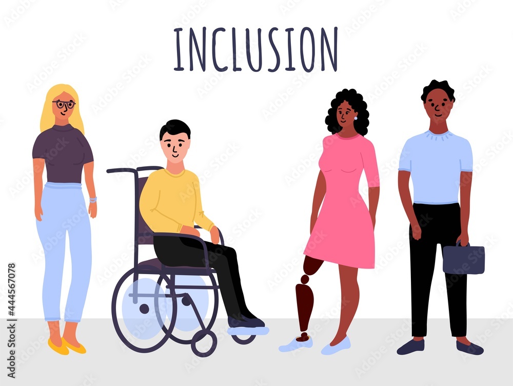 diverse group of young people, office workers isolated on white ...