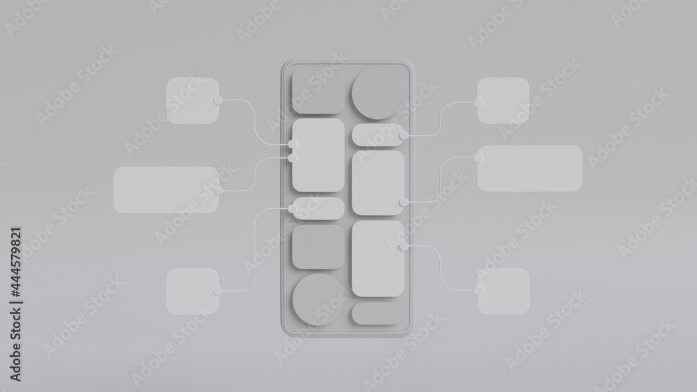 UX UI flowchart connection node graphic designer creative planning ...