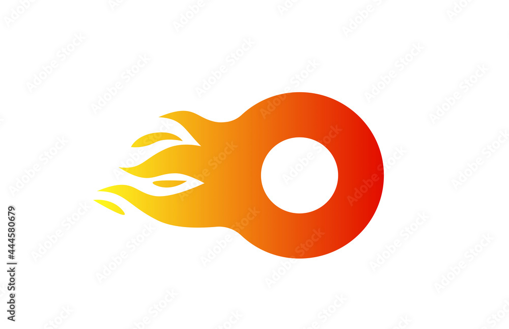 fire O alphabet letter icon for company. Red flames design suitable for ...