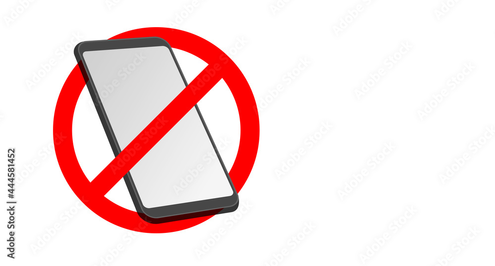 No phone call sign. No talking and calling icon. Red cell prohibition ...