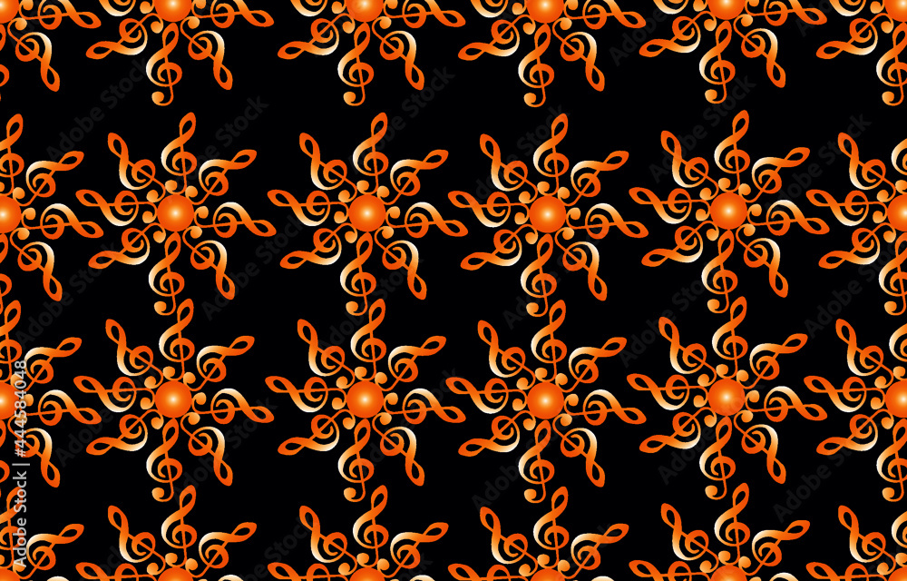 Background with universal musical notes pattern for print, slide layout ...