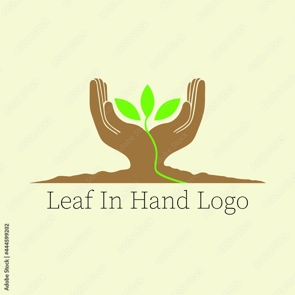 Leaf In Hand Logo Vector, green hand logo, Hand leaf logo Vector ...