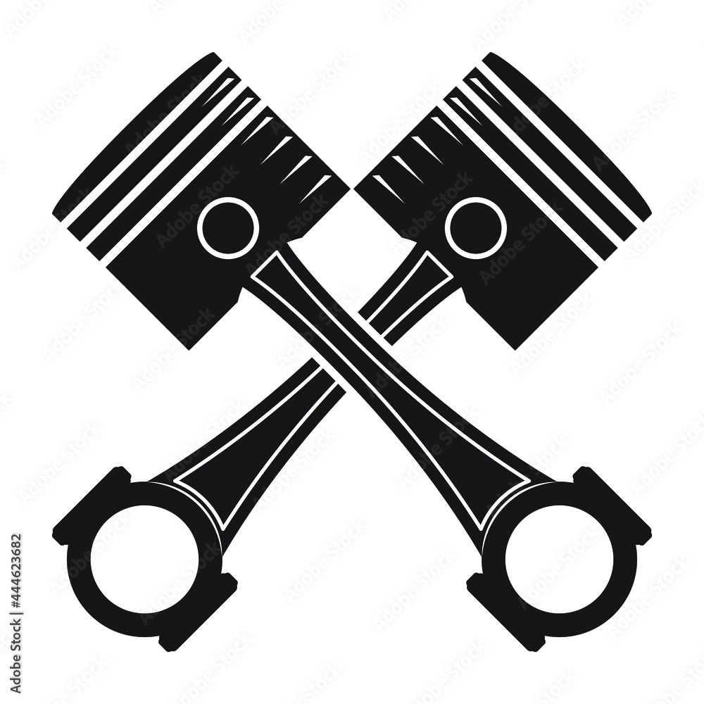 Ремонт двигателя. Automotive piston with connecting rod silhouette ...