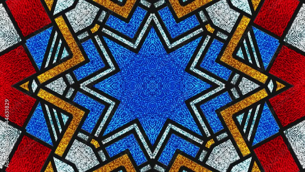 Stained glass. Seamless looping multicolor animation footage ...