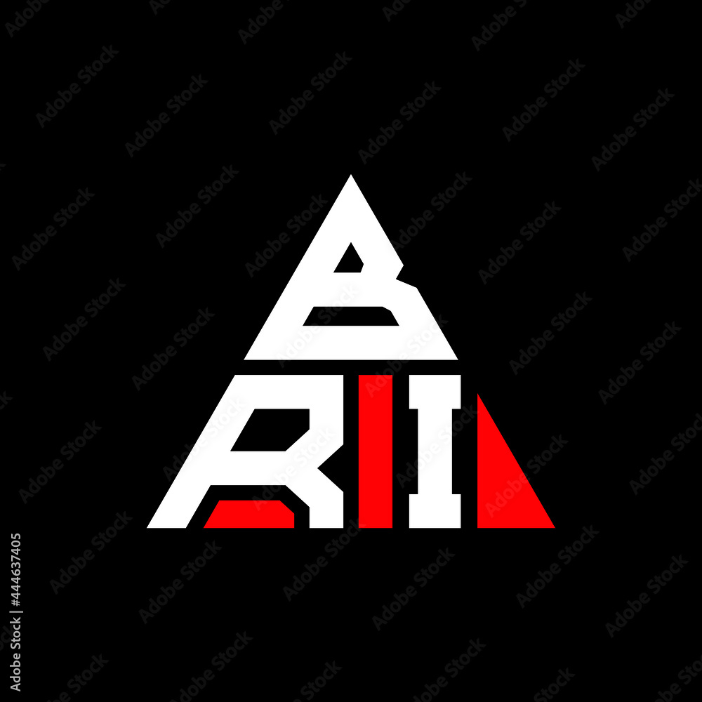 BRI triangle letter logo design with triangle shape. BRI triangle logo ...