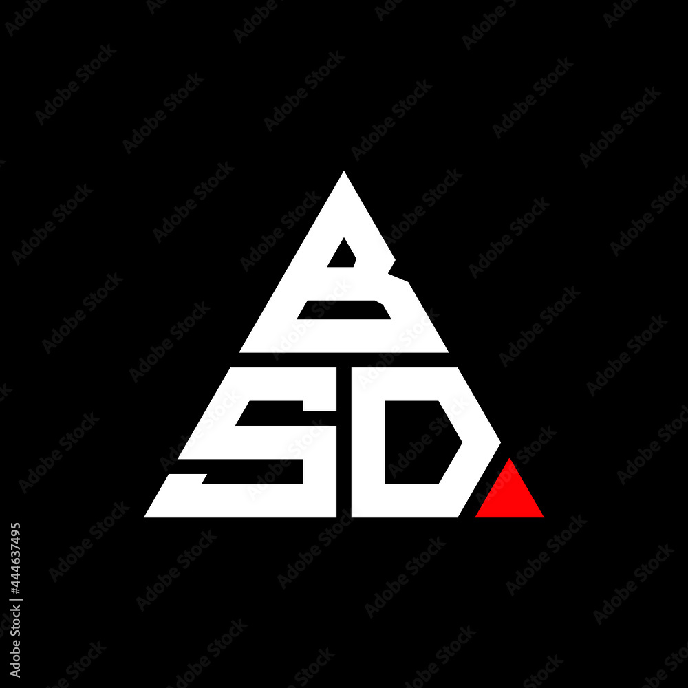 BSD triangle letter logo design with triangle shape. BSD triangle logo ...