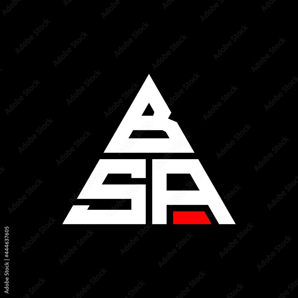 BSA triangle letter logo design with triangle shape. BSA triangle logo ...