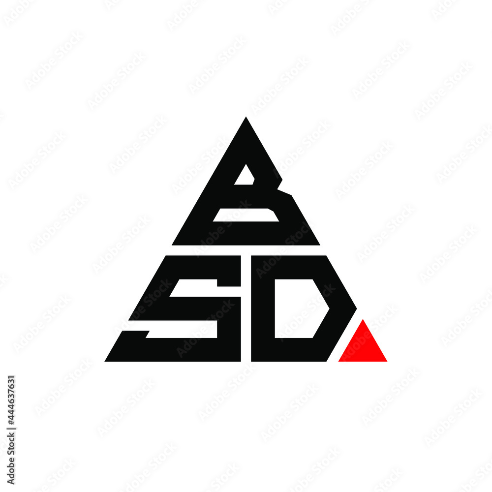 BSD triangle letter logo design with triangle shape. BSD triangle logo ...