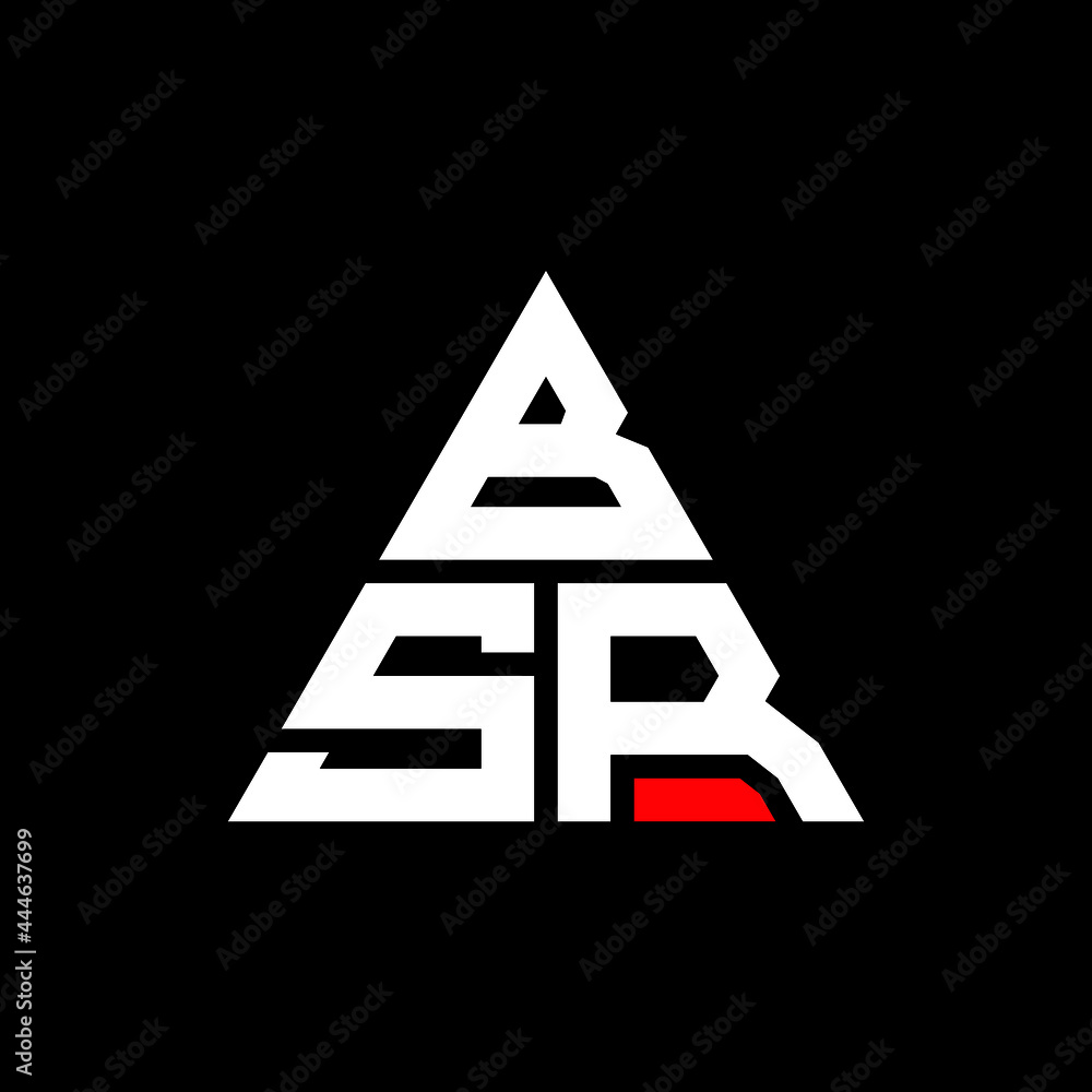 BSR triangle letter logo design with triangle shape. BSR triangle logo ...