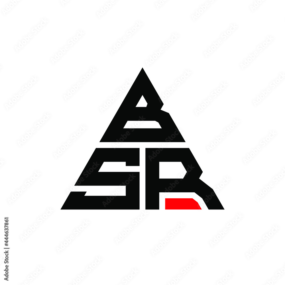 BSR triangle letter logo design with triangle shape. BSR triangle logo ...