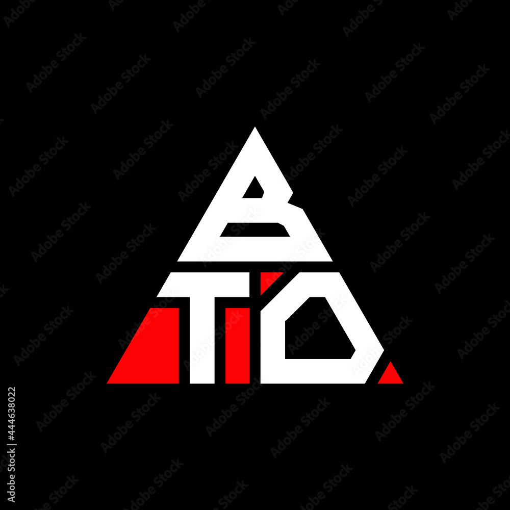 BTO triangle letter logo design with triangle shape. BTO triangle logo ...