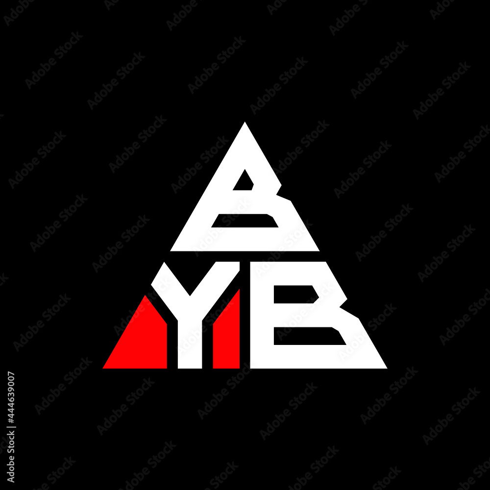 BYB triangle letter logo design with triangle shape. BYB triangle logo ...