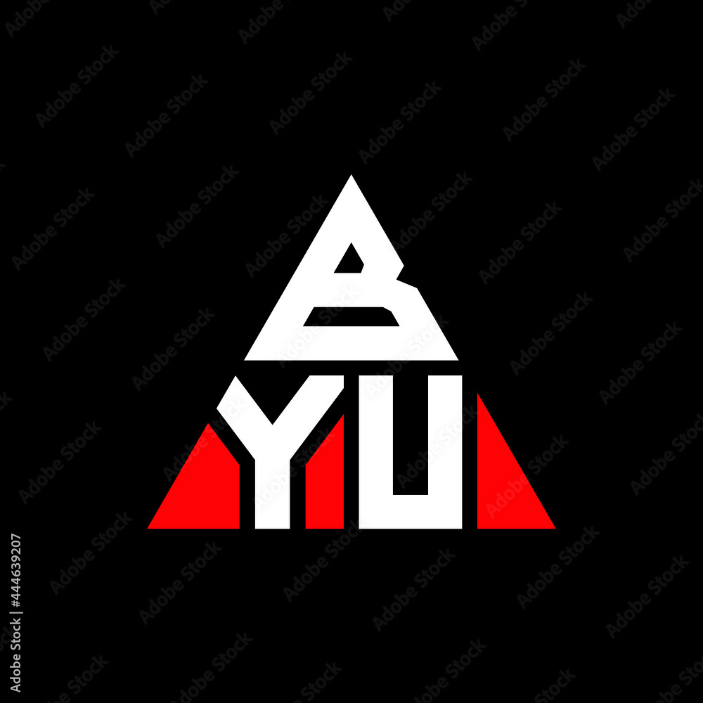 BYU triangle letter logo design with triangle shape. BYU triangle logo ...