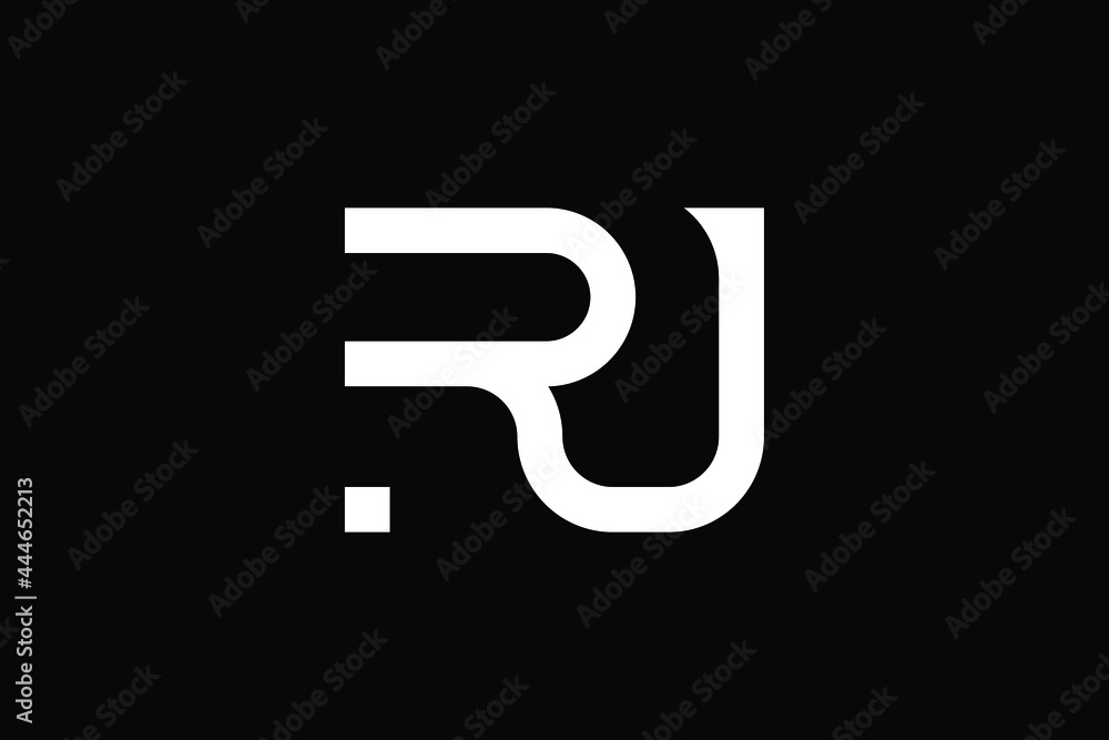 RU logo letter design on luxury background. UR logo monogram initials ...