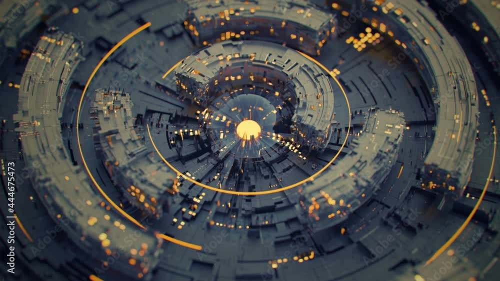 Rotating circle elements. Computer generated abstract motion background ...