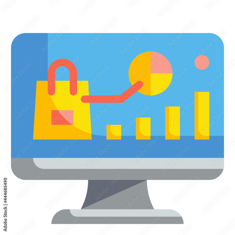 stat flat icon Stock Vector | Adobe Stock