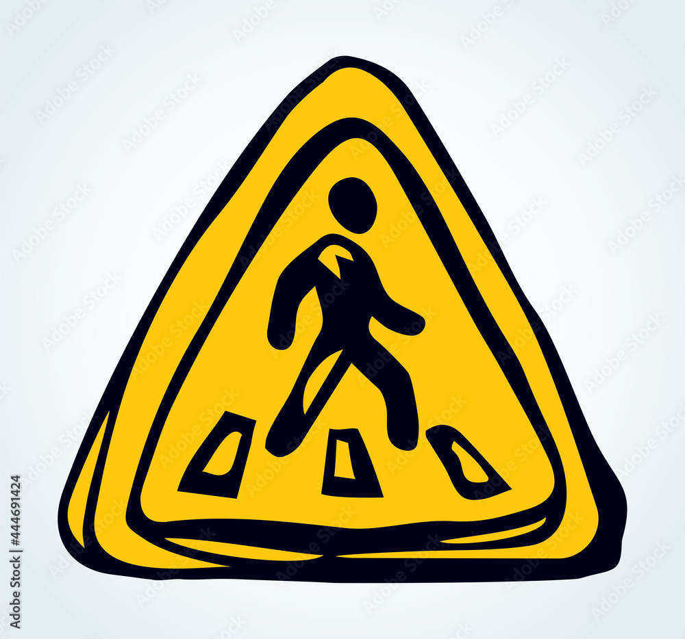 Road sign. Crosswalk. Vector drawing Stock Vector | Adobe Stock