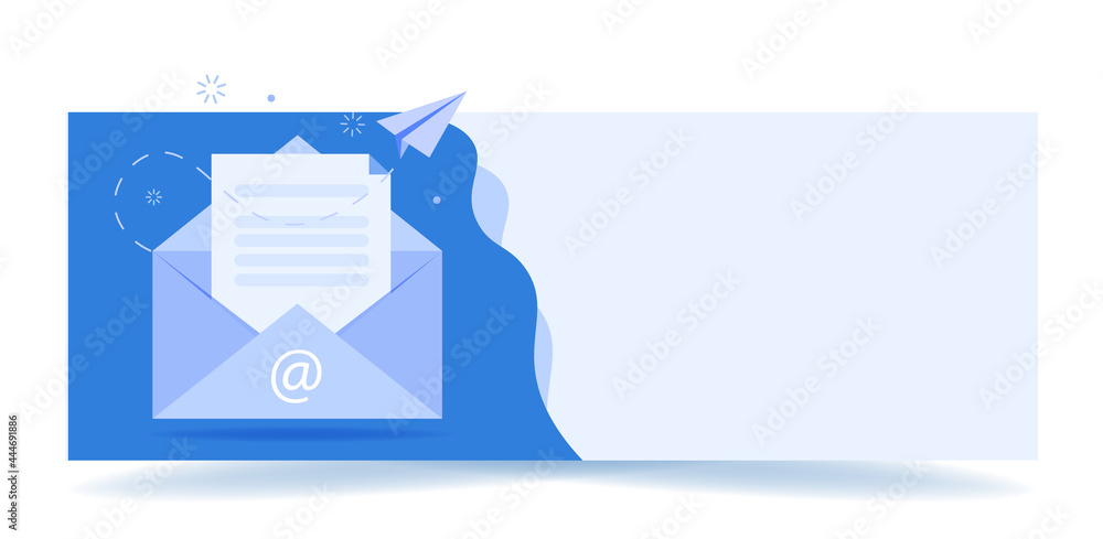 The concept of an email service envelope. Banner with envelope with ...