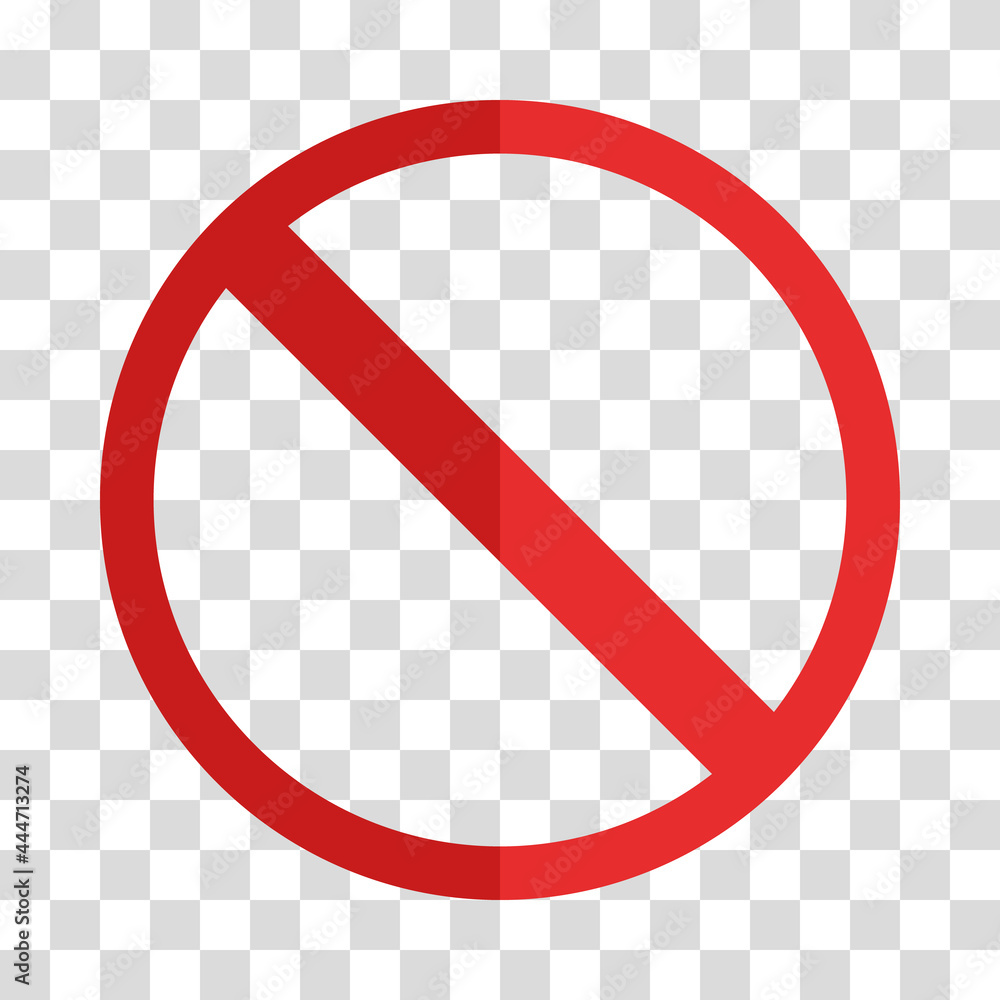 Prohibition symbol on a transparent background. Not allowed red Sign ...