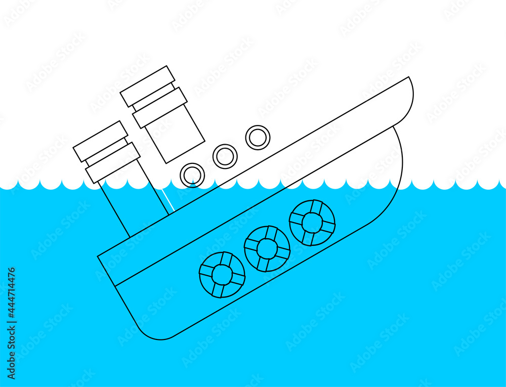 Sunken ship icon. Shipwreck sign. vector illustration Stock Vector ...
