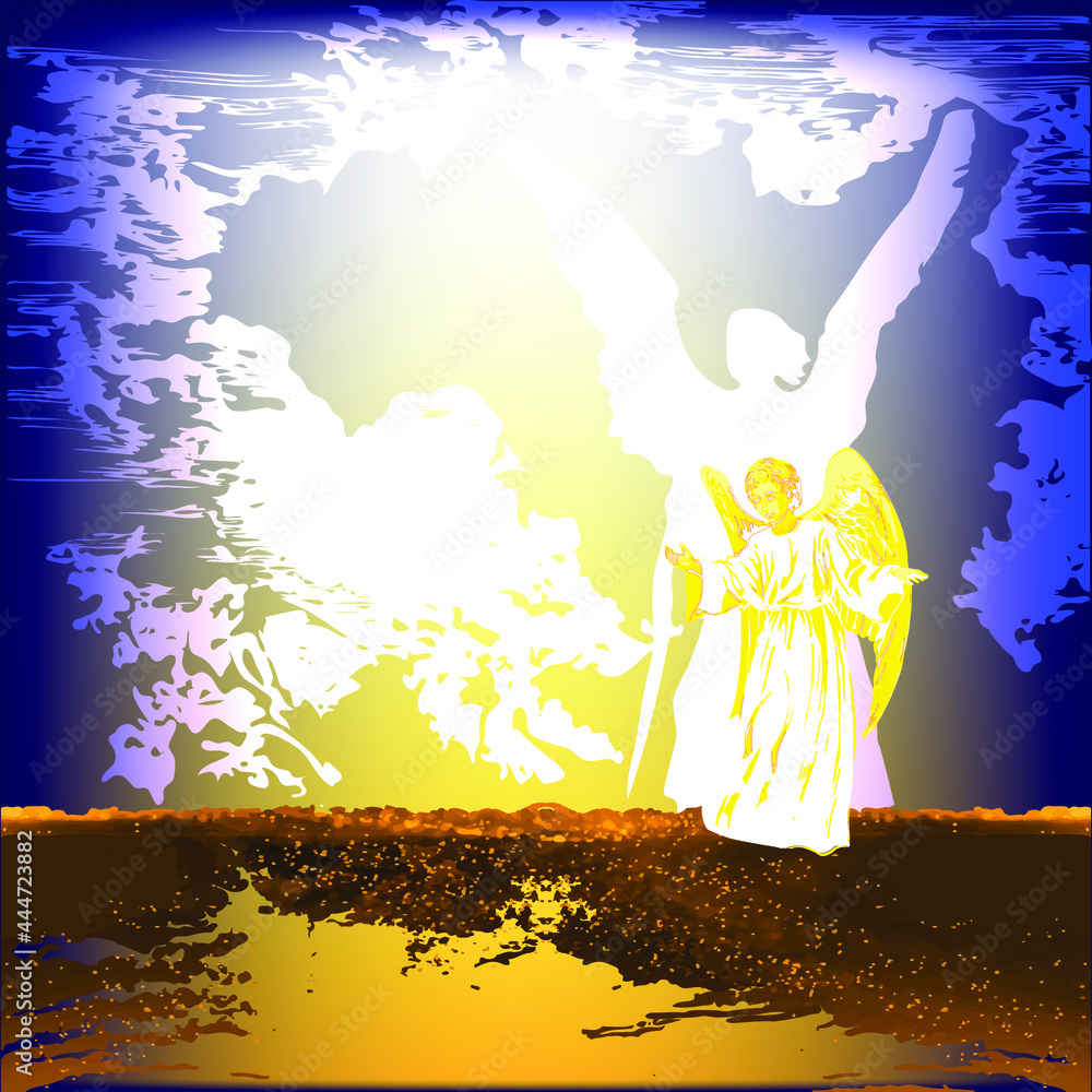 Angel icon. Doomsday image. The biblical symbol of the messenger and ...