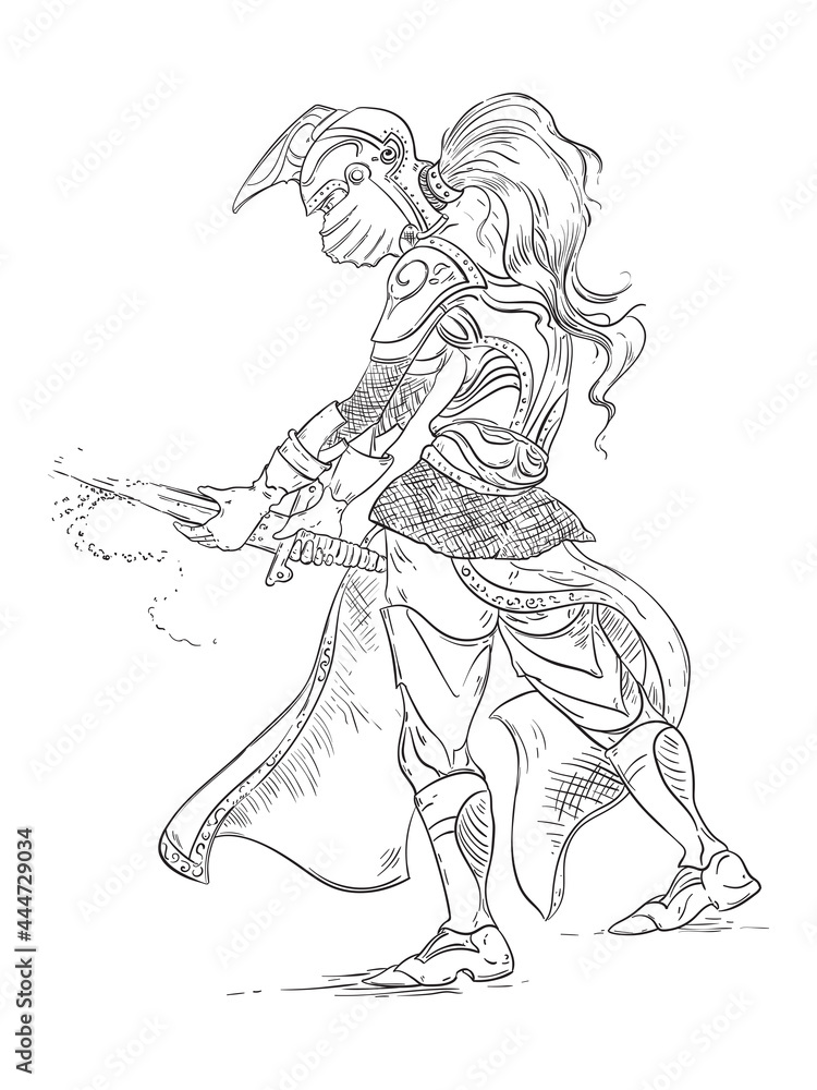 Female Knight Armor Drawing