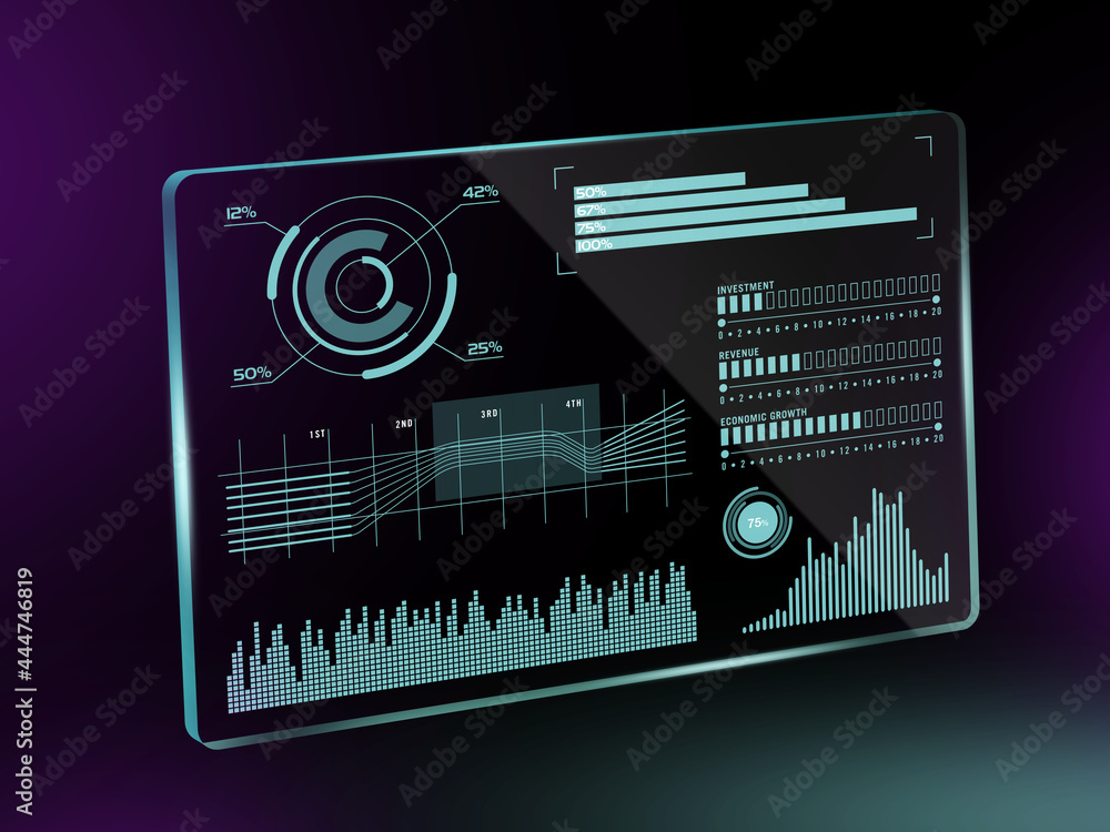 Charts and graphs projection Stock Illustration | Adobe Stock