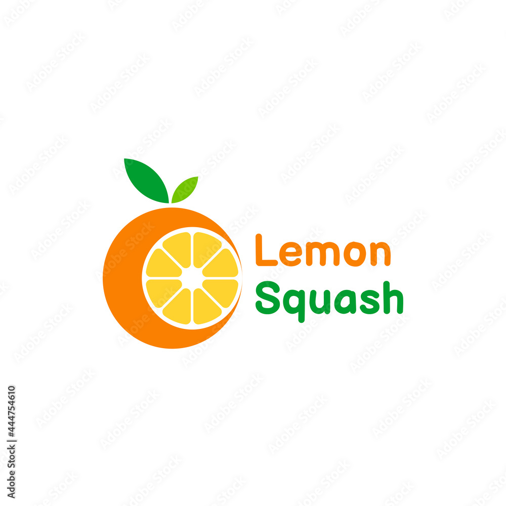 lemon squash logo template, simple logo selling fresh lemon drink ...