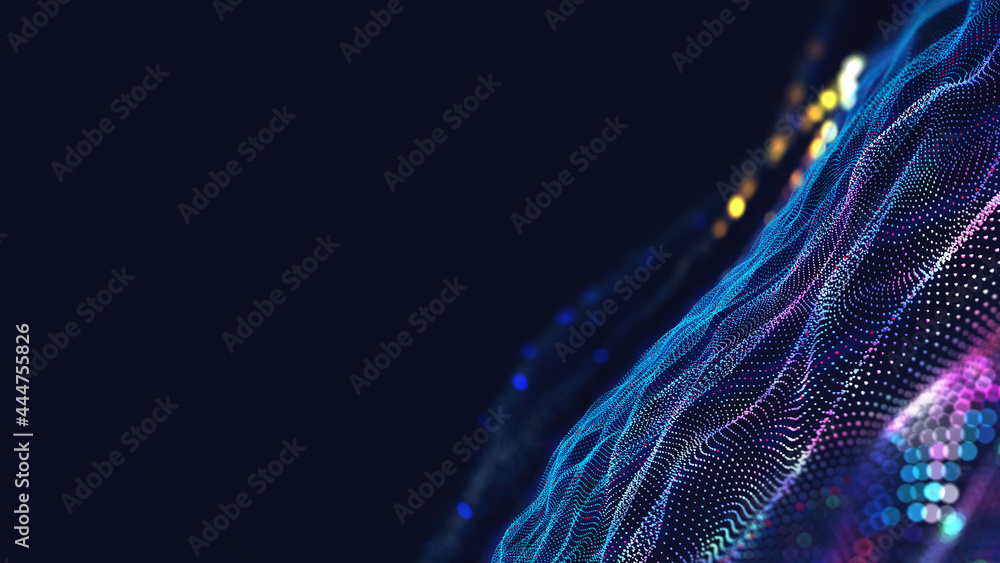 Information waves, analytics data, field of successive points, data ...