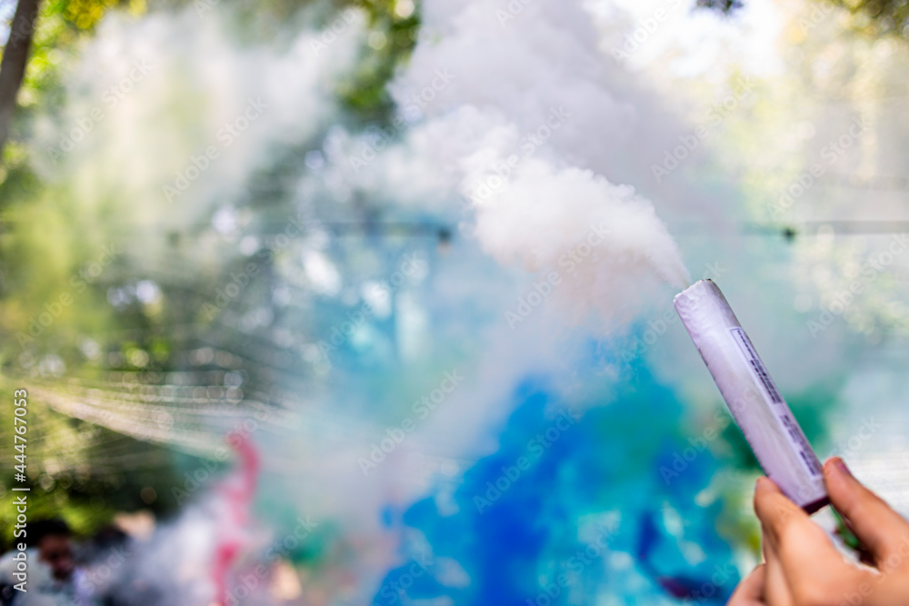 Bengala de humo de colores Stock Photo | Adobe Stock