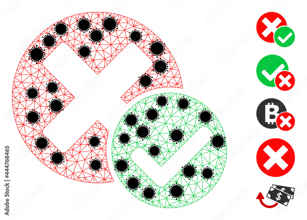 Mesh true negative polygonal icon vector illustration, with black ...