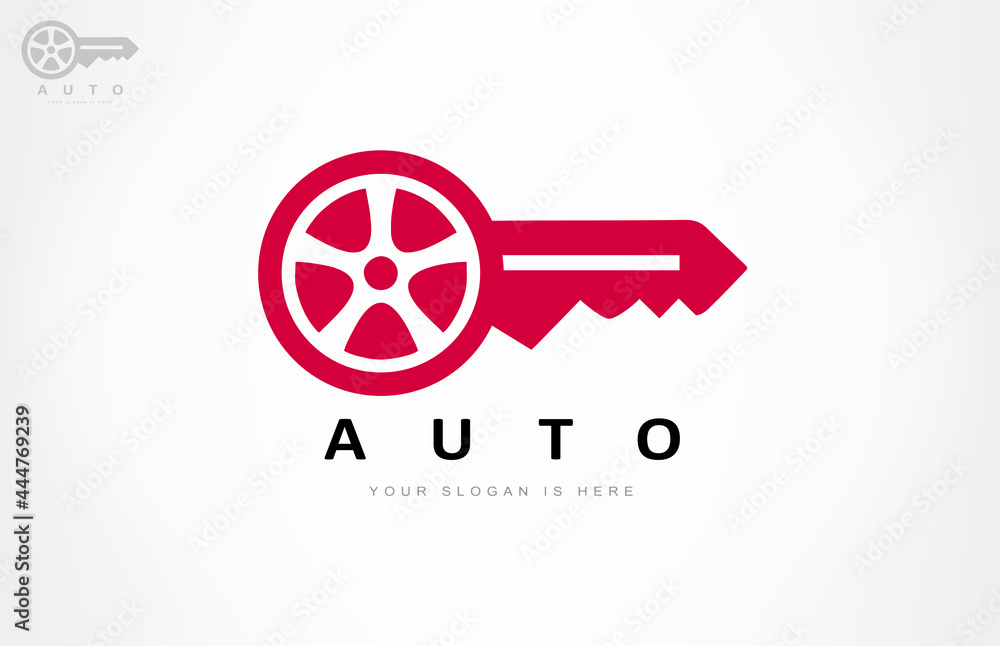 Car key logo vector. Tire and key design. Stock Vector | Adobe Stock
