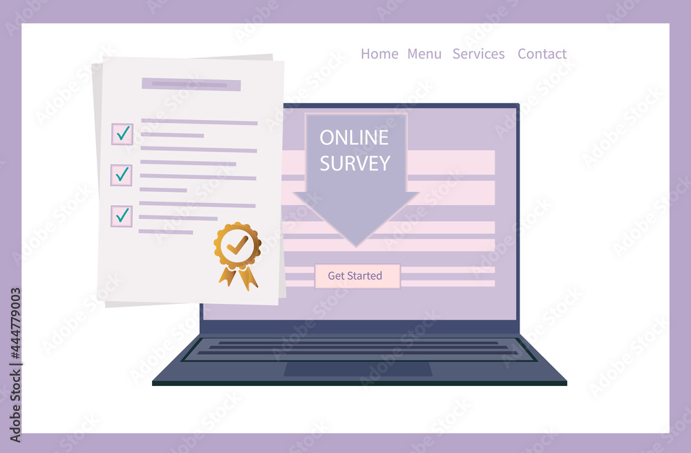 Online survey form or check list. Choose a digital test, exam ...