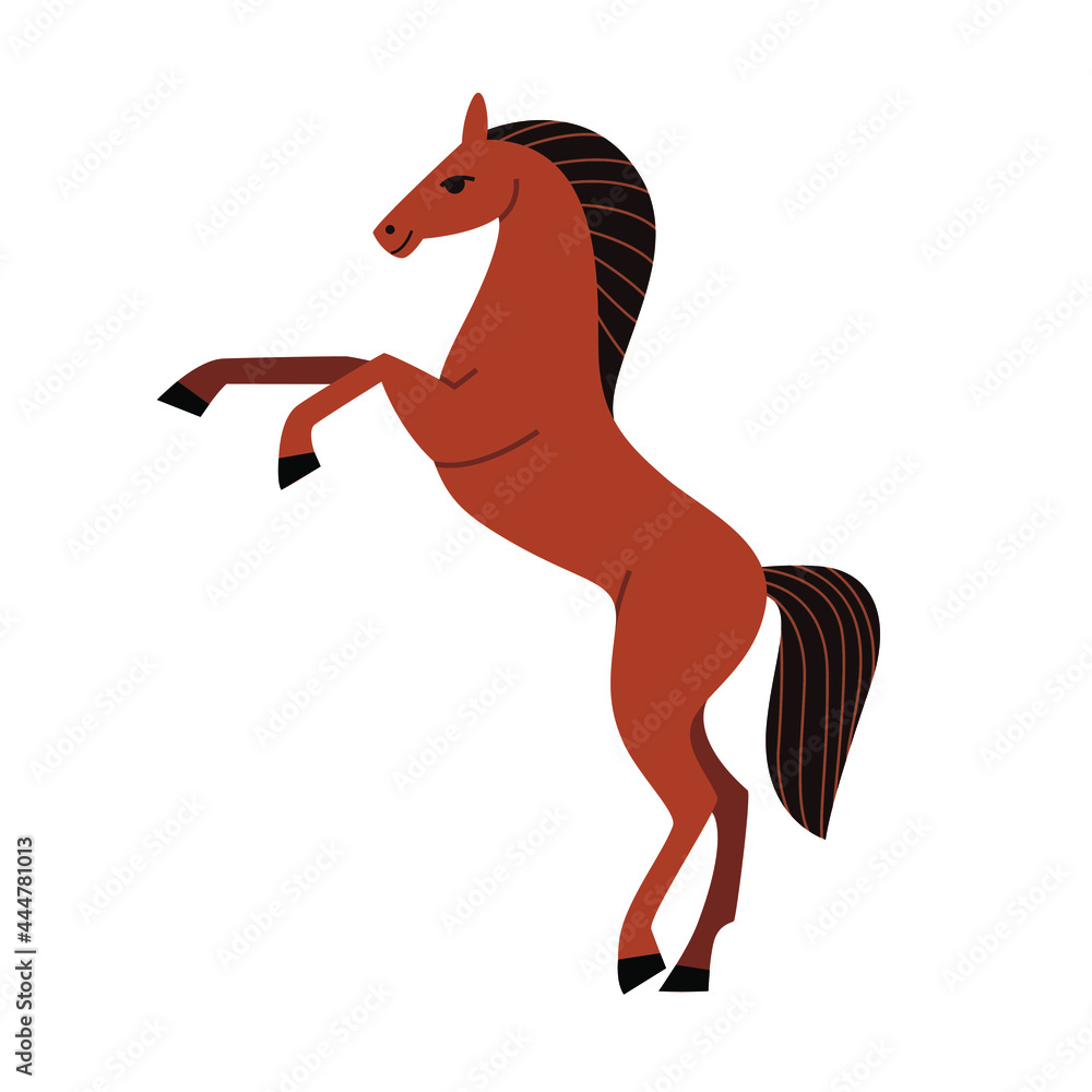 Horse reared. Cute character for children. Vector illustration in ...