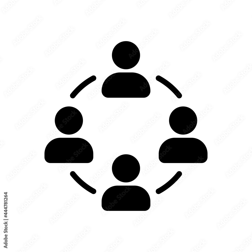 Business corporate team meeting pictogram. Organised group. People ...
