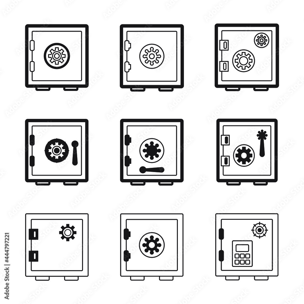 Bank vault icon. Bank vault set symbol vector elements for infographic ...