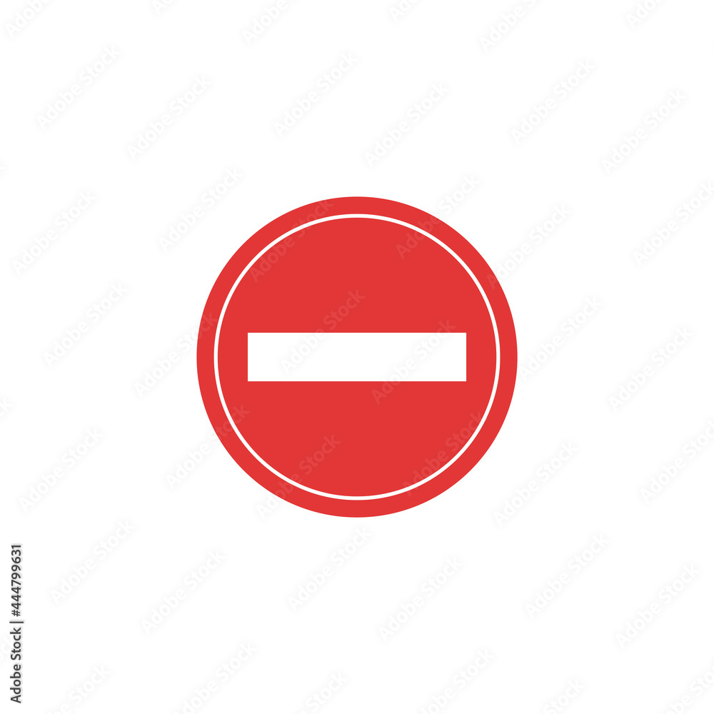 Road sign. Prohibitory sign. No entry for vehicular traffic. Векторна ...