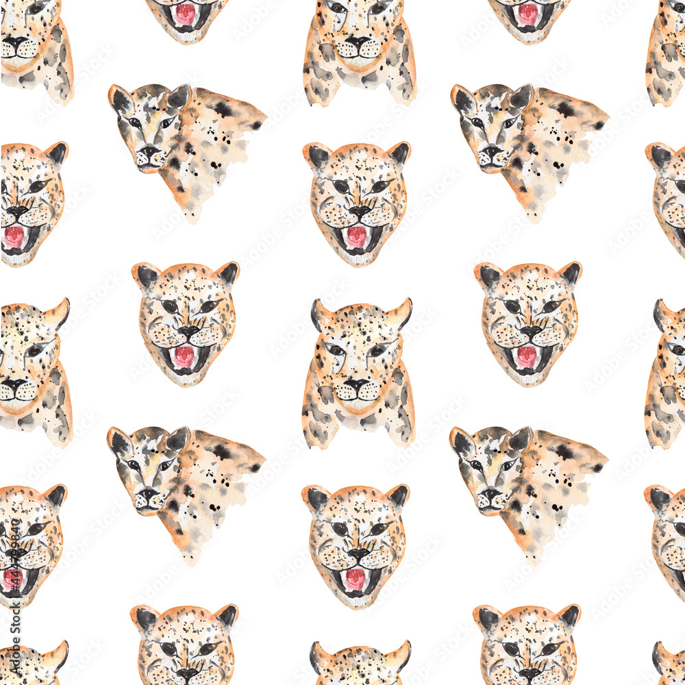 Watercolor Jungle Leopard Digital Paper, Safari Animal Pattern, African ...