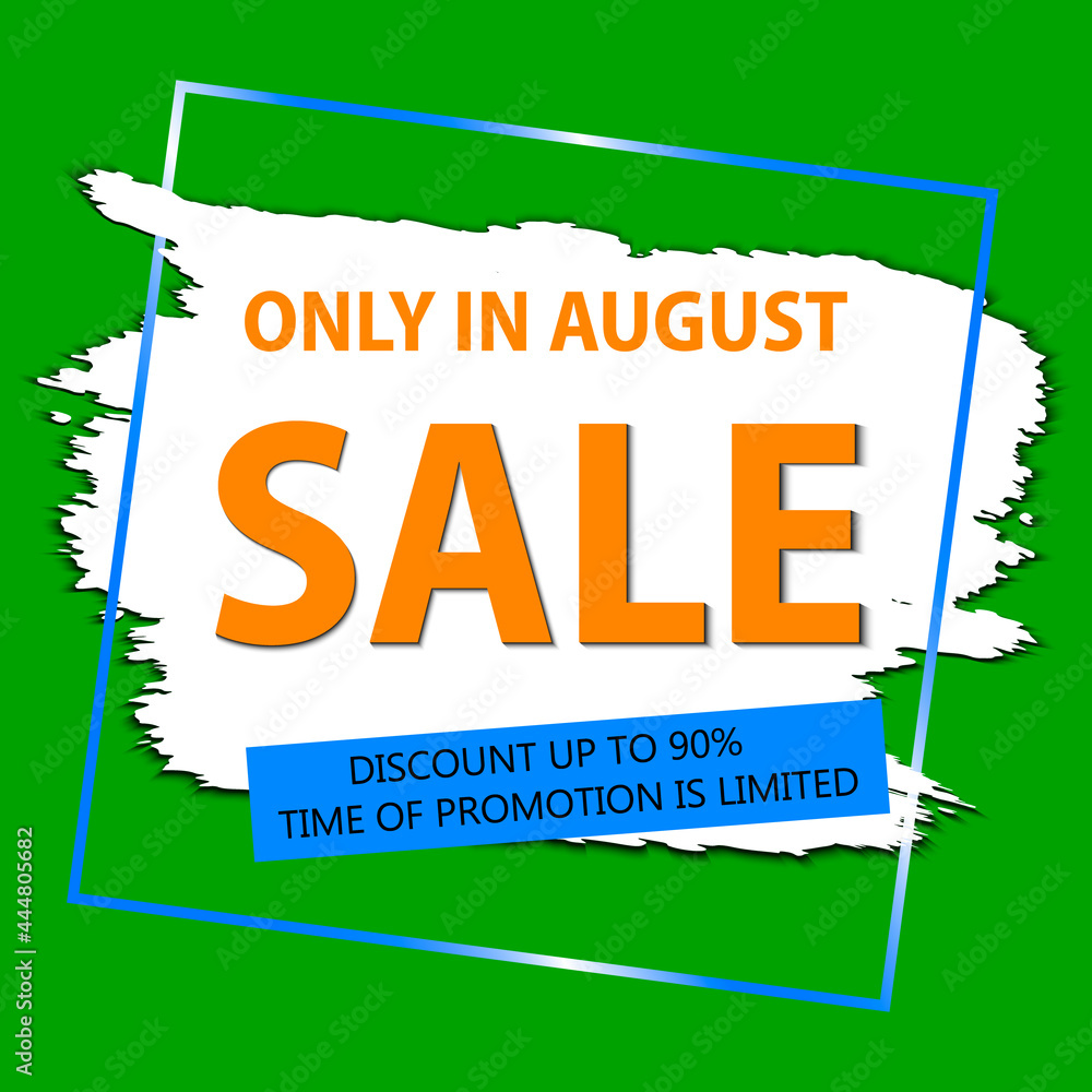 Promotional banner for the sale in August. Vector design for the ...