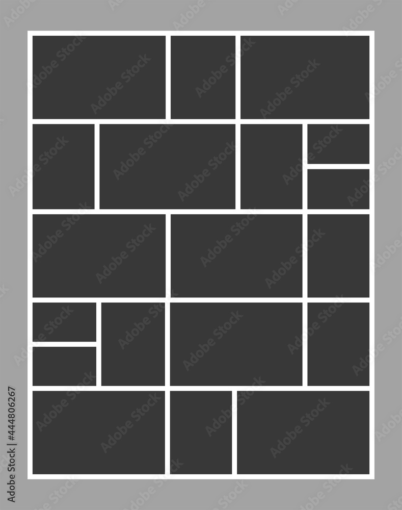 blank college frame photo part or picture. Vector photo frame mockup ...