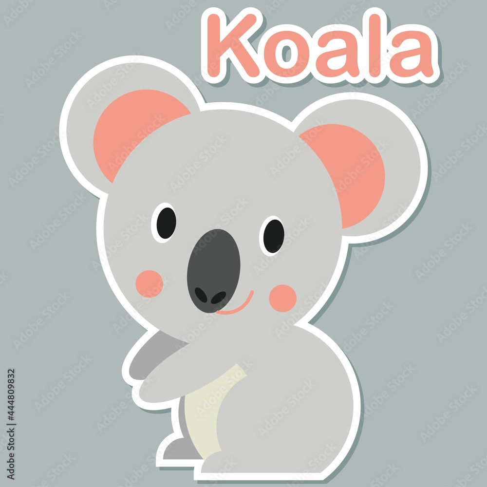 Cute Koala vector illustration ready to print for kids learning animal ...
