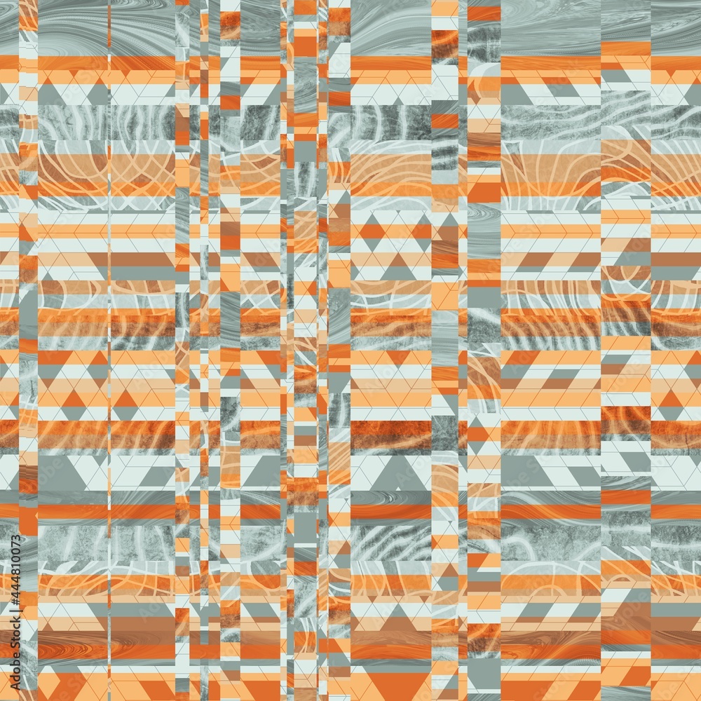 Seamless funky graphic pattern motif of chaotic and psychedelic noise ...