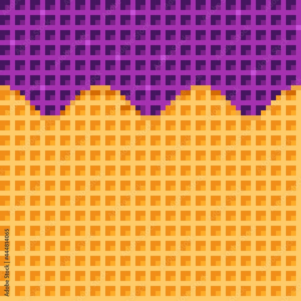 Ice cream background pixel art. Waffle background. Food texture pixel ...
