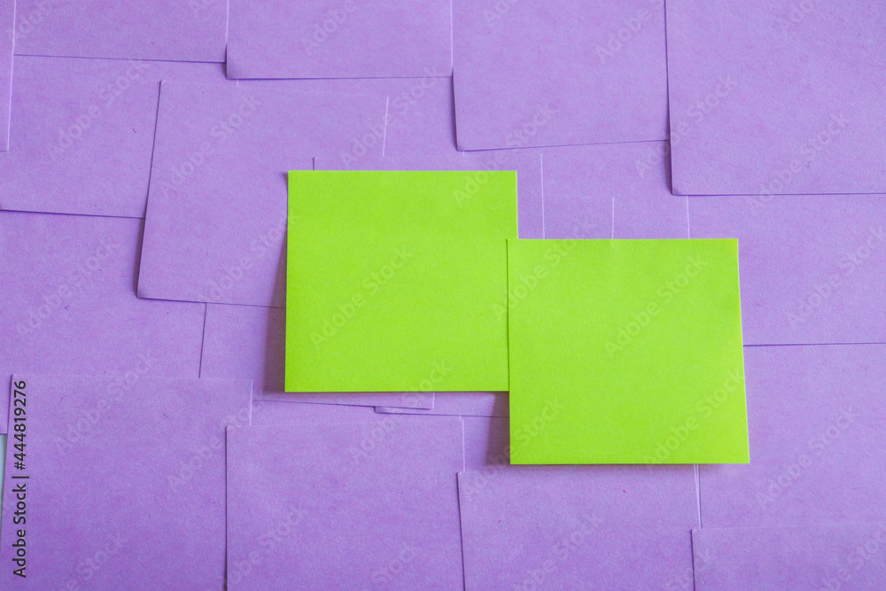 Collection of different colored sheets of note papers post it notes ...