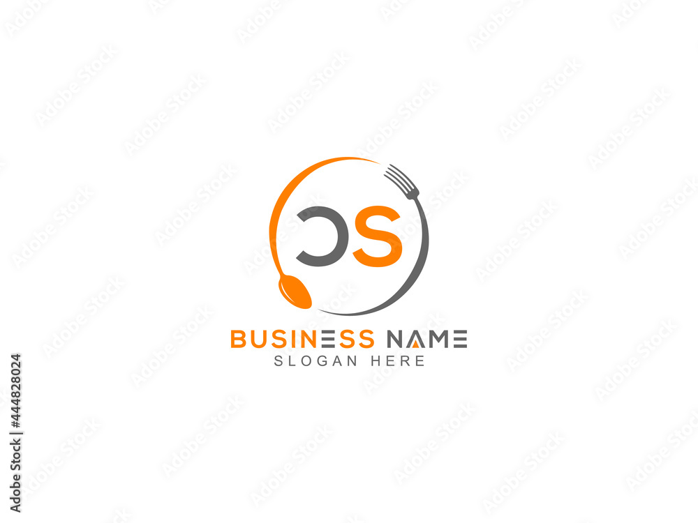 Letter CS Logo, restaurants cs logo icon with line style knife vector ...
