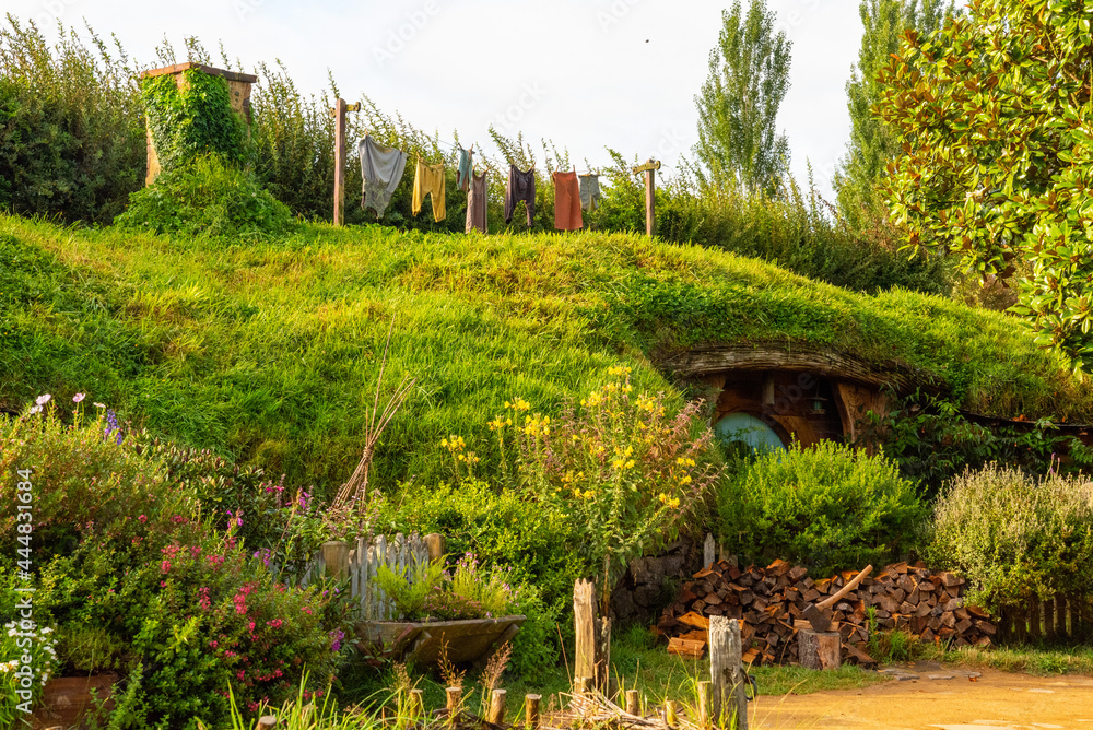 Famous Hobbiton movie set in Matamata from the movies The Hobbit and ...